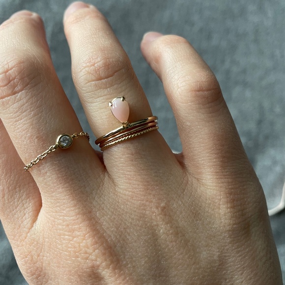Studio Grun | Jewelry | Studio Grun Offset Pink Opal Ring Size 55 | Poshmark